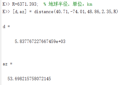 基于matlab已知地球两点坐标求取距离和方位角函数distance_matlab distance-CSDN博客