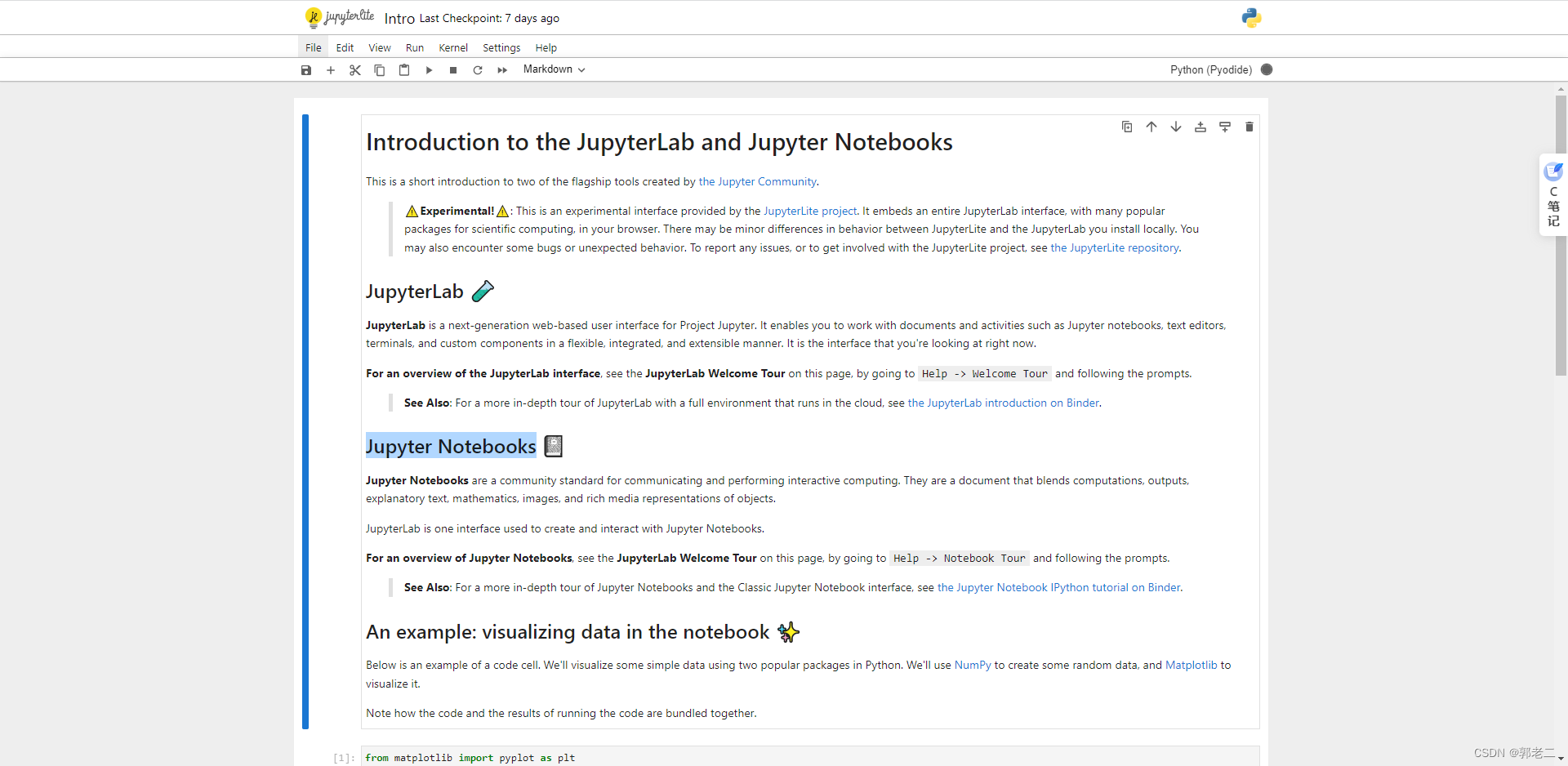 【Python】入门（一）：JupyterLab安装、使用-CSDN博客