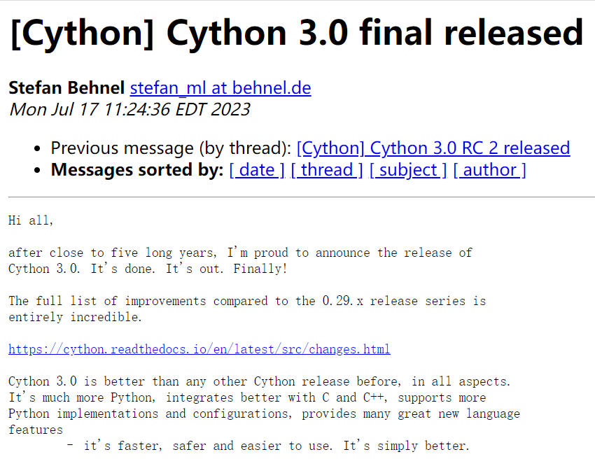 历时五年，Cython 3.0 正式发布-CSDN博客