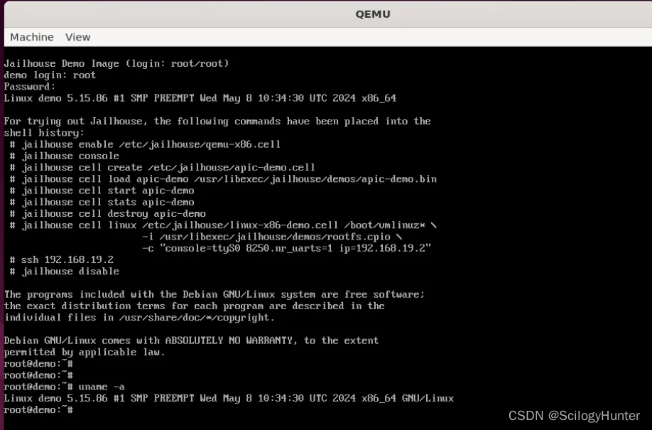尝试使用官方jailhouse-images仓库运行jailhouse_note, selecting 'qemu-system-x86' instead of 'qemu-CSDN博客