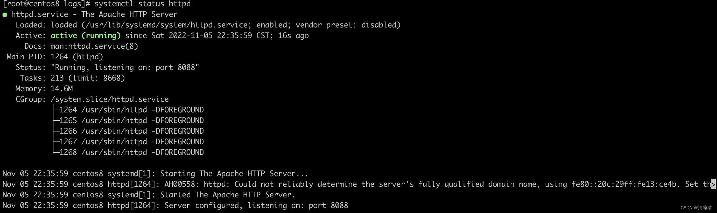 centos下修改apache端口后服务无法正常重启_apache80改为8088重启服务报错-CSDN博客