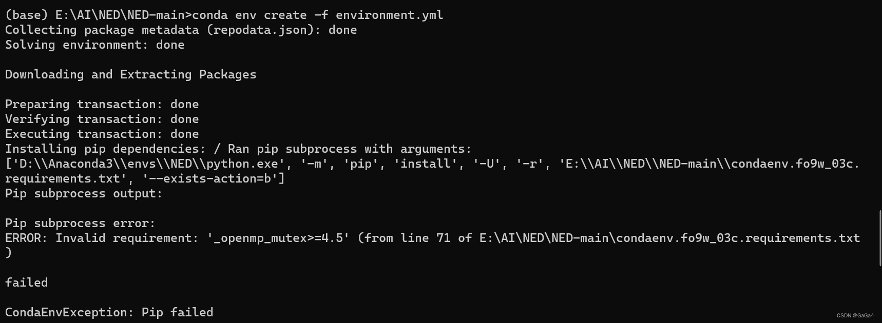 解决使用yml文件创建conda虚拟环境时报错：ResolvePackageNotFound_resolvepackagenotfound:-CSDN博客