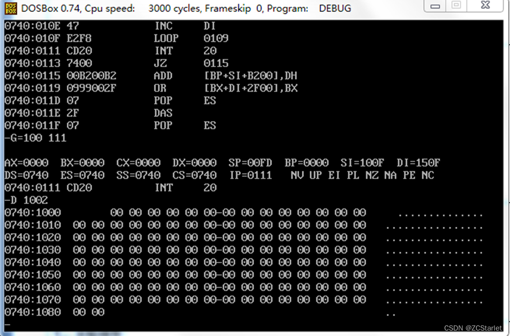 汇编语言程序设计实验三 数据串传送和查表程序此程序中的目的地址改为1002h Csdn博客