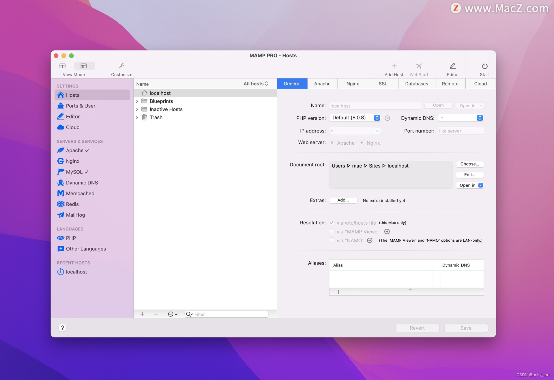 PHP/MySQL开发本地服务器软件 MAMP Pro for Mac_php本地运行环境web工具包 mac-CSDN博客
