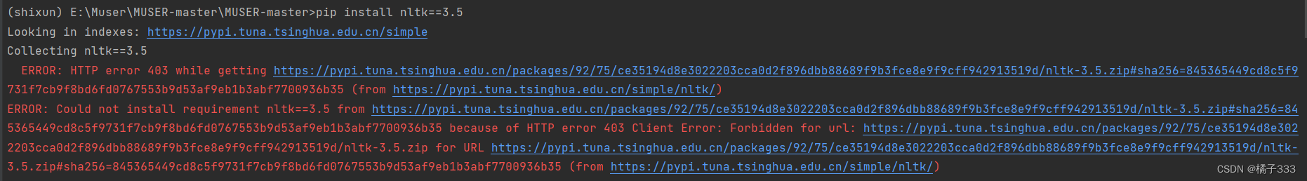 pip下载包但是默认使用清华源而且还显示http403_pip清华源403-CSDN博客