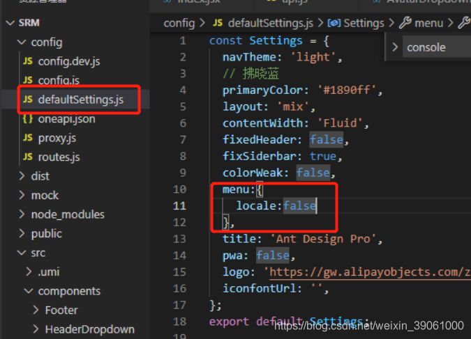 react ant design pro 去掉国际化之后后台报错_[react intl] missing message: "menu" for locale: "-CSDN博客