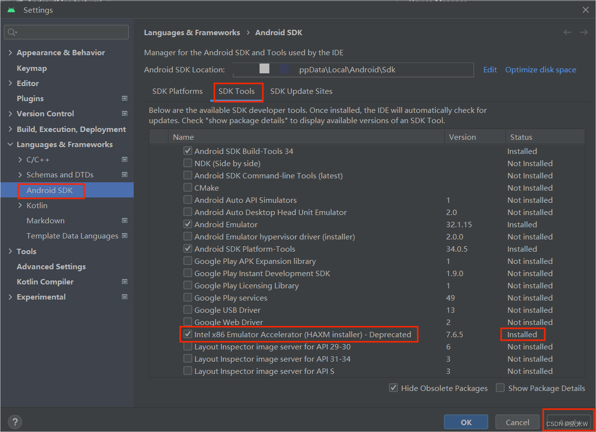 报错：Intel HAXM is required to run this AVD.HAXM is not installed.Install ...
