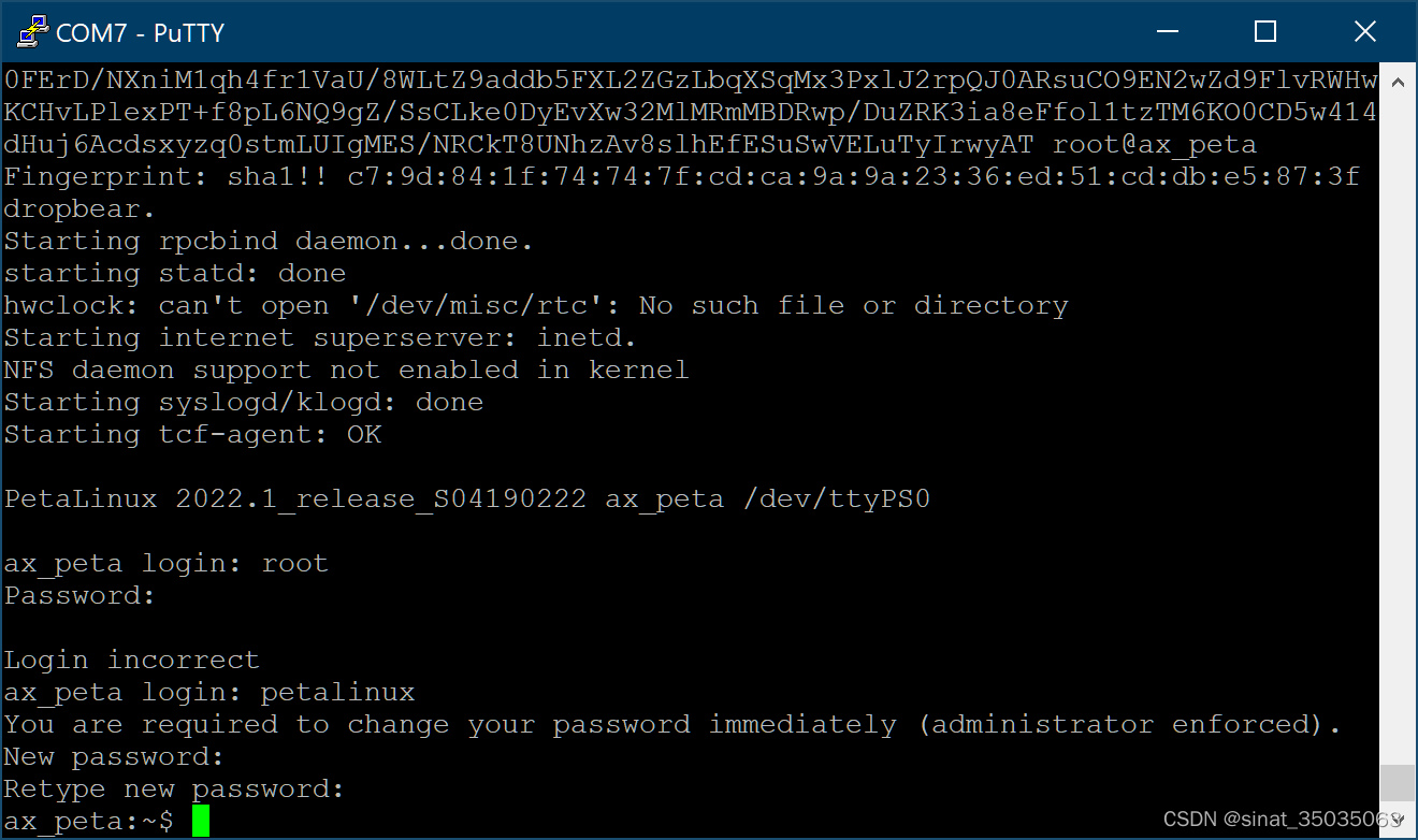 Petalinux的Login Error问题解决_petalinux 2022 root 用户不能登录-CSDN博客