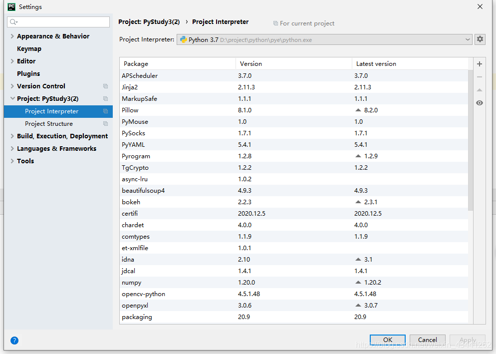 pycharm安装opencv出现错误：Could not find a version that satisfies the requirement cv2_error: could not ...