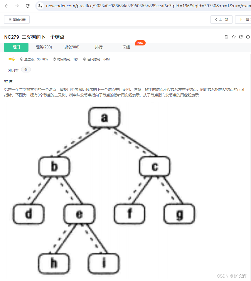牛客NC279 二叉树的下一个结点【中等 二叉树中序遍历 C++/Java/Go/PHP】-CSDN博客