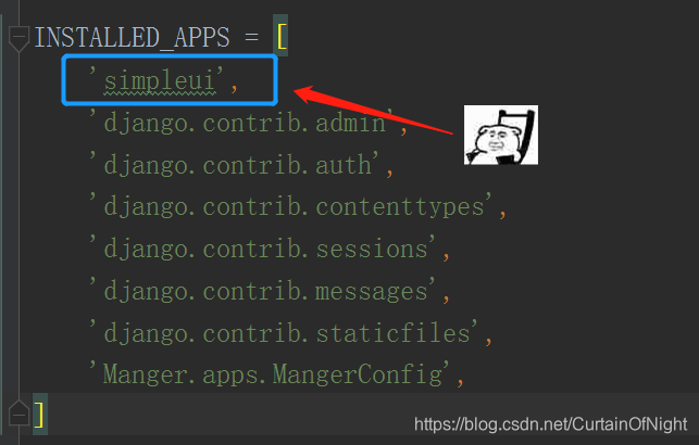 使用django-simpleui时报“ModuleNotFoundError：No module named ‘simpleuidjango’_modulenotfounderror: no ...