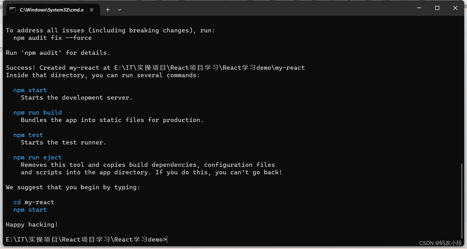 React官方指南：快速创建和启动项目,-CSDN博客