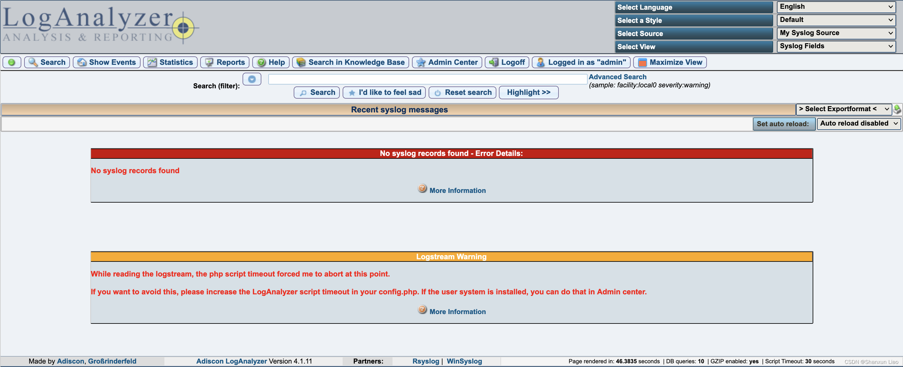 Install Configure LogAnalyzer with Rsyslog On CentOS 7_jpgraph error: 25001this php installation ...