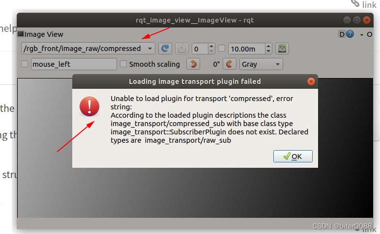 ros(25):rqt_image_view报错Unable to load plugin for transport ‘compressed‘, error string_original ...