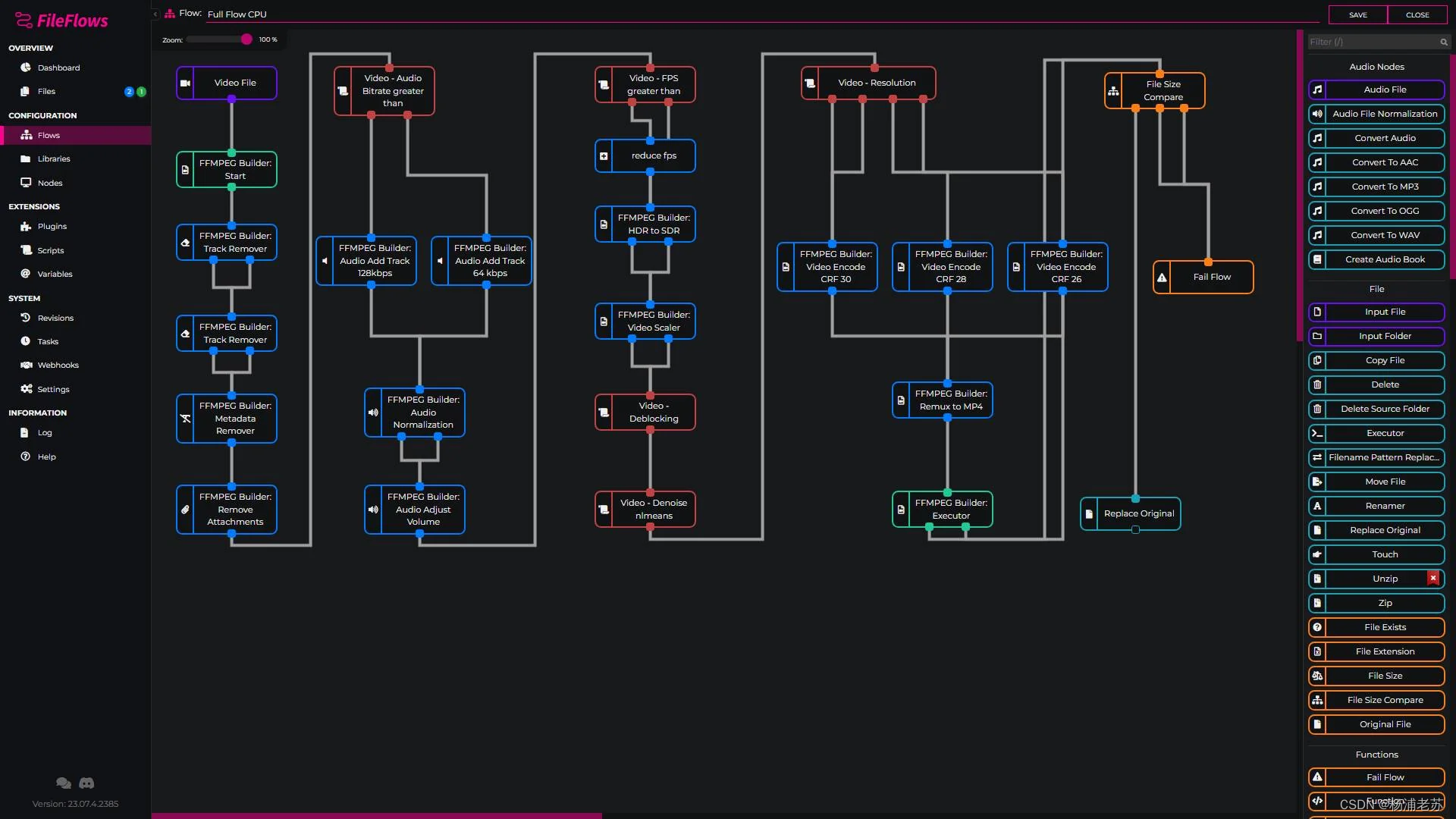 自动化文件处理软件FileFlows-CSDN博客