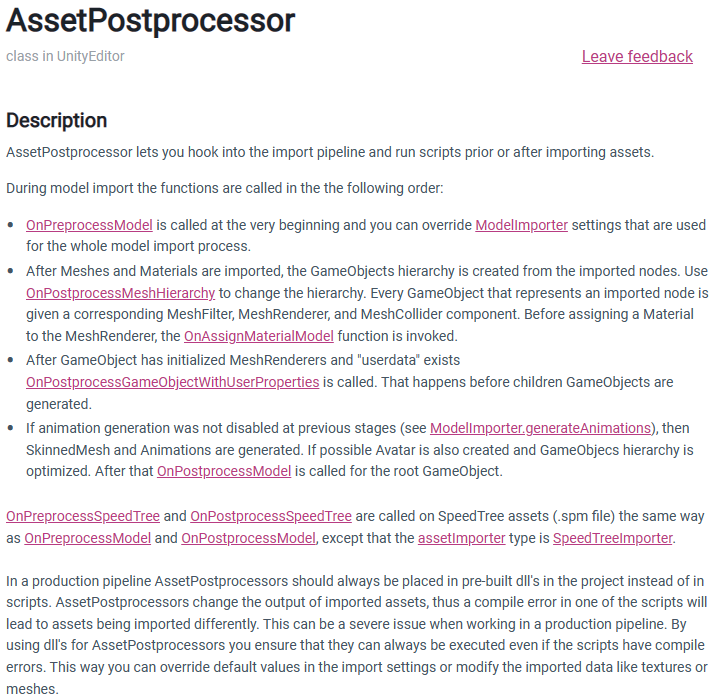 Unity【AssetPostprocessor】- 资源导入处理：TexturePreprocessor_unity assetpostprocessor ...