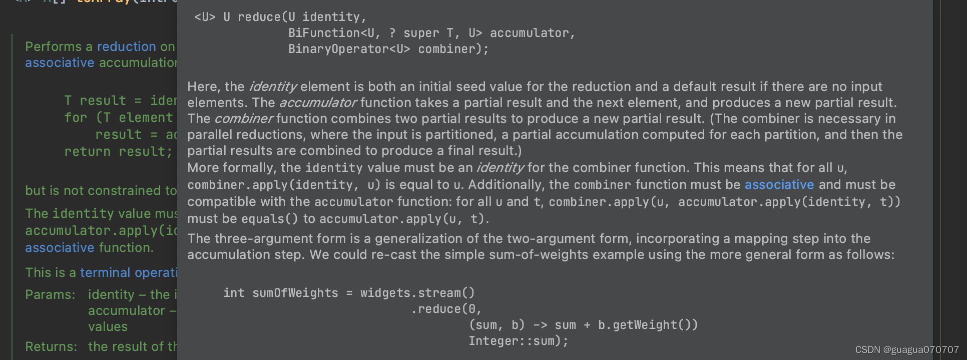java8 Stream中reduce提纯方法 属于fold方法的一种 以及对应化简_java stream reduce fold-CSDN博客