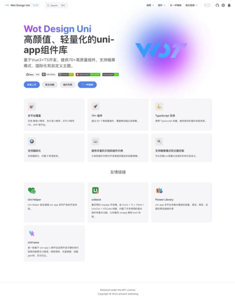 高颜值、轻量化uniapp组件库，提供70+高质量组件_wot design uni-CSDN博客