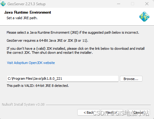 geoserver安装_安装geoserver选择java时此路径无效:找不到64位jre(11或17)。t-CSDN博客