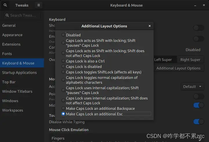 Ubuntu 20.04中将大写锁定键(Caps)映射为Esc_ubuntu将大写锁定capslock更换成esc-CSDN博客