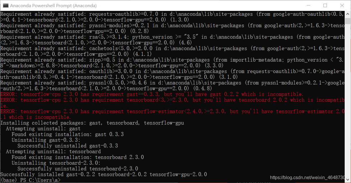 验证Tensorflow-gpu下载成功_could not find a version that tensorflow==2.3.0-CSDN博客