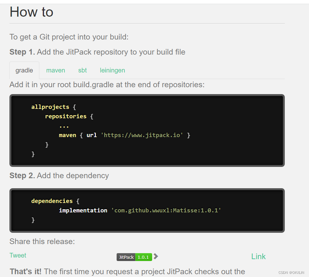 发布自己的项目到jitpack，以github代码仓库为例_gitpack上如何分享代码仓库-CSDN博客