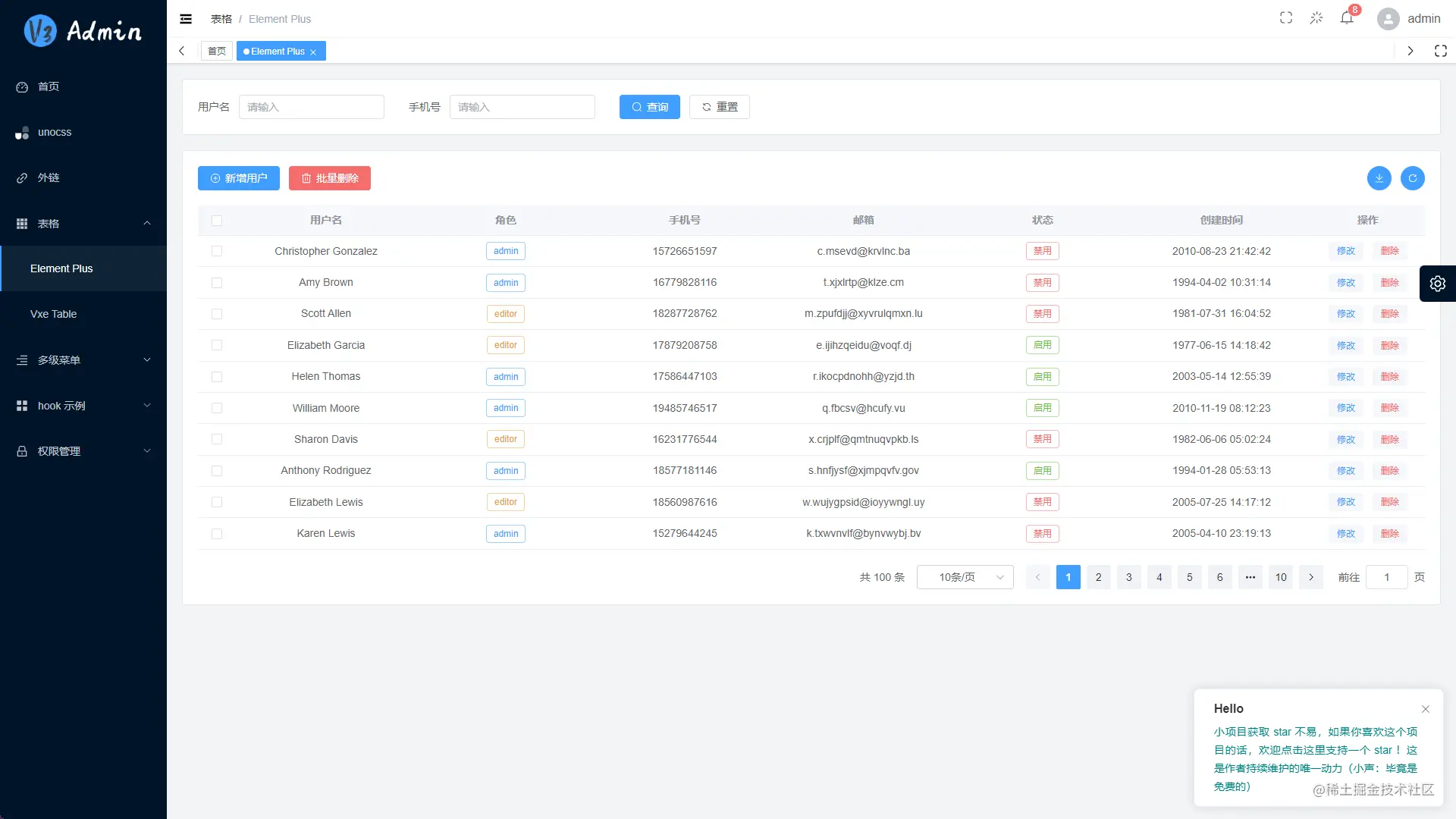 【V3 Admin Vite】一个项目让你熟悉 Vue3 以及相关生态_v3-admin-vite-CSDN博客