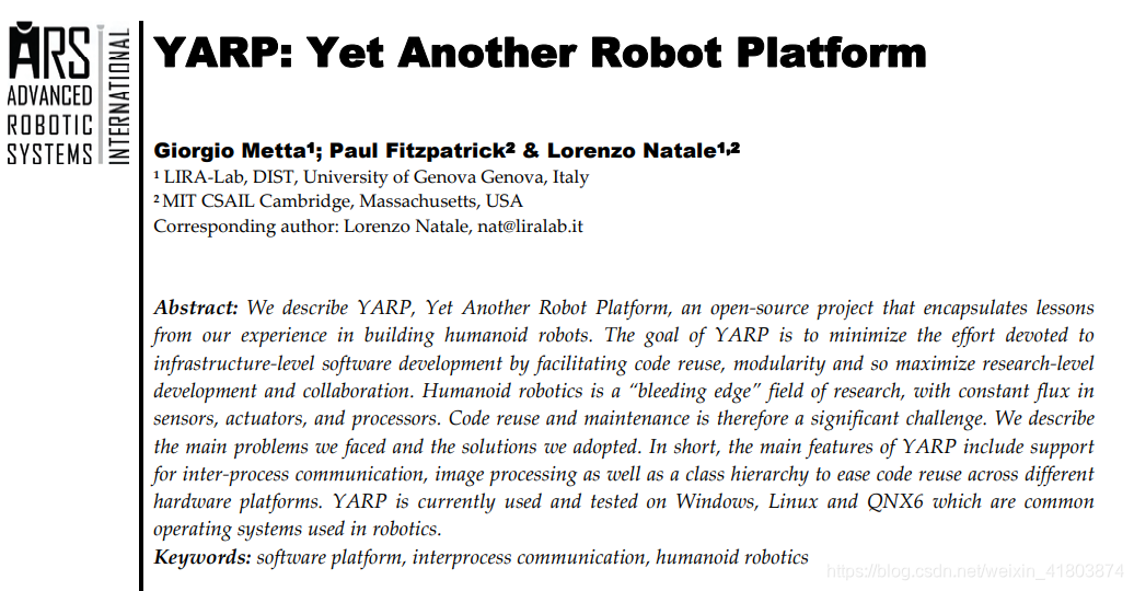 YARP：开源无人操作系统-CSDN博客