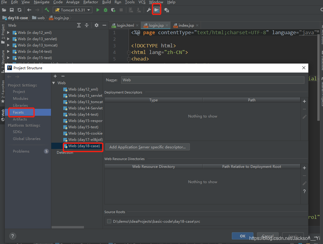 idea点击网页预览jsp界面：Please, configure Web Facet first!错误问题_idea jsp预览-CSDN博客