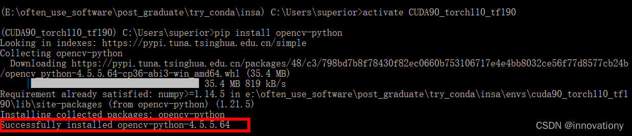 python安装cv2库（命令行安装法，每一步都可复制命令，非常贴心！），手把手安装-CSDN博客