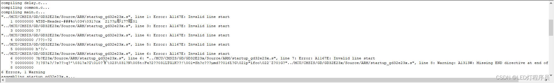 keil error: A1167E: Invalid line start解决方案-CSDN博客