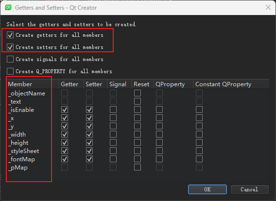 【Qt】之【Get√】批量创建类成员的setter、getter_create getter and setter member ...