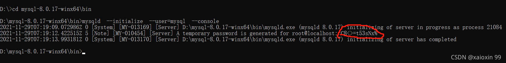 mysql安装及在cmd命令指示符中相关配置_cmd中输入mysqld --initialize --console的显示页面-CSDN博客