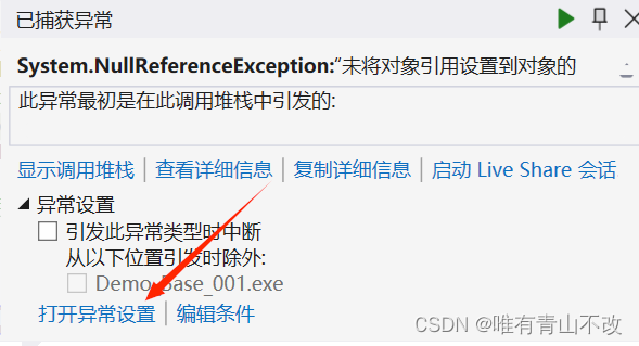 C# Debug模式try不能catch异常System.NullReferenceException_c# trycatch捕获不到异常-CSDN博客