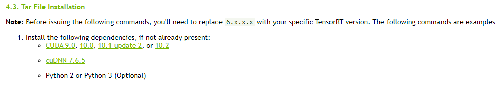 【tf-trt环境配置】tensorflow+cuda+cudnn+tensorrt安装记录_tf-trt warning: could not find tensorrt-CSDN博客