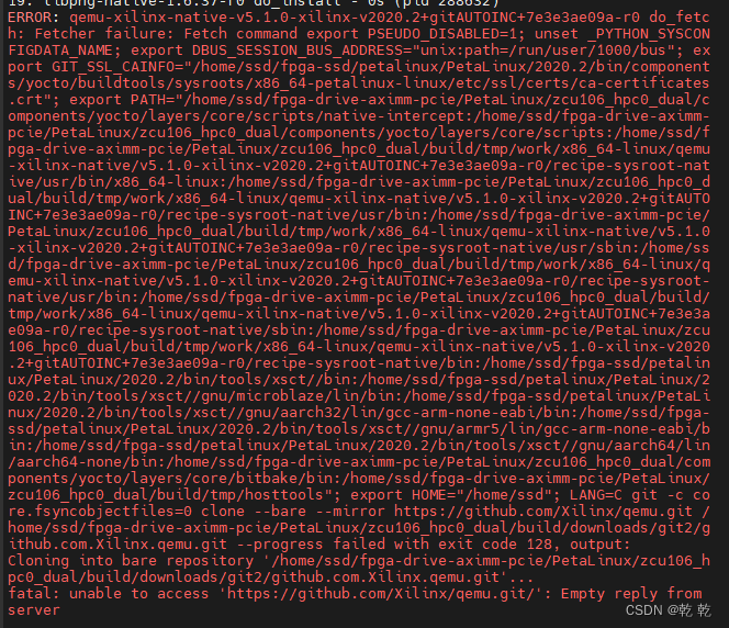 Fetcher failure for URL: ‘gitsm://github.com/Xilinx/qemu.git；protocol ...