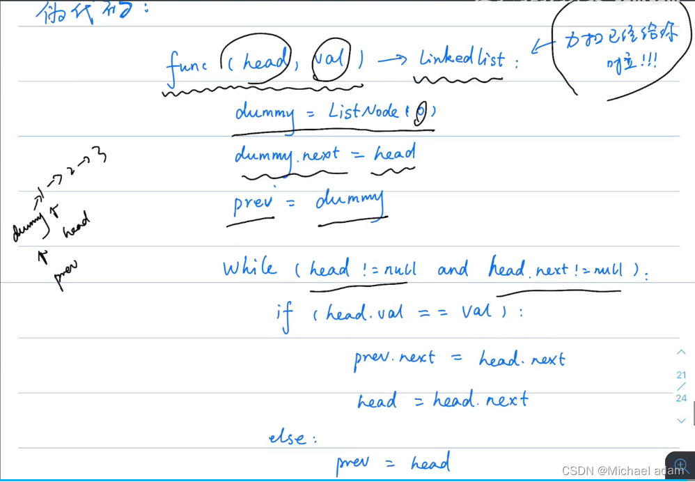 Leetcode 刷题 数据结构 链表 203 移除链表元素given The Head Of A Linked List And An