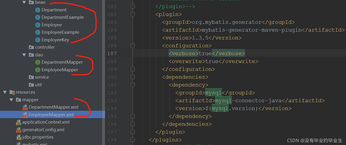 Failed to execute goal org.mybatis.generator:mybatis-generator-maven-plugin:1.3.5:generate ...