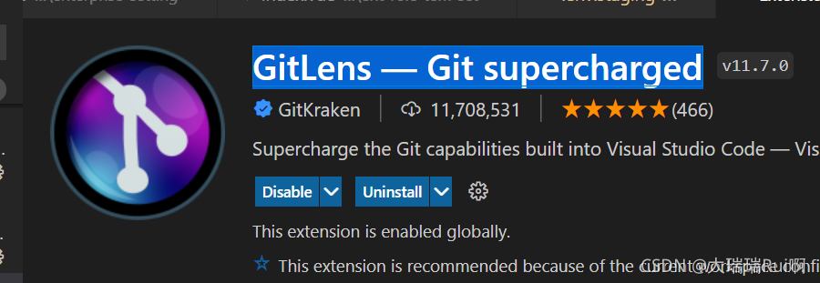 vscode的Git History，GitLens — Git supercharged插件-CSDN博客