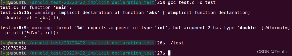 C语言中的隐式声明是什么，有什么危害？warning: implicit declaration of function ‘xxx’-CSDN博客