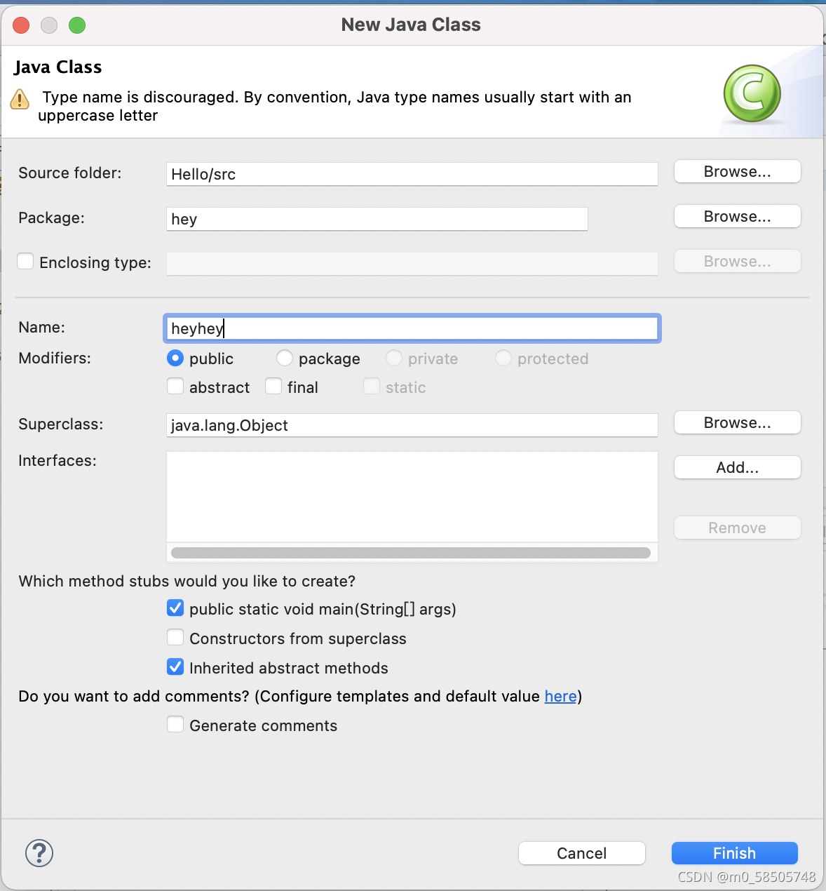 在mac系统中Eclipse上编写Hello World以及代码上传GitHub_mac eclipse 运行hellwoeld-CSDN博客