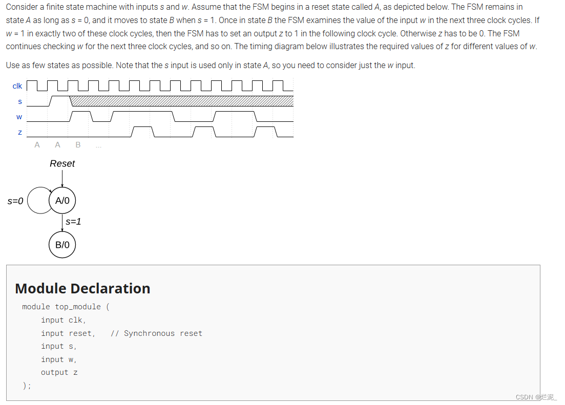HDLbit 记录_Q142 Exams/2014 q3fsm-CSDN博客