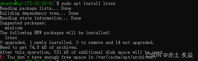 linux E: You don‘t have enough free space in /var/cache/apt/archives/. 空间不足_linux you don t have ...