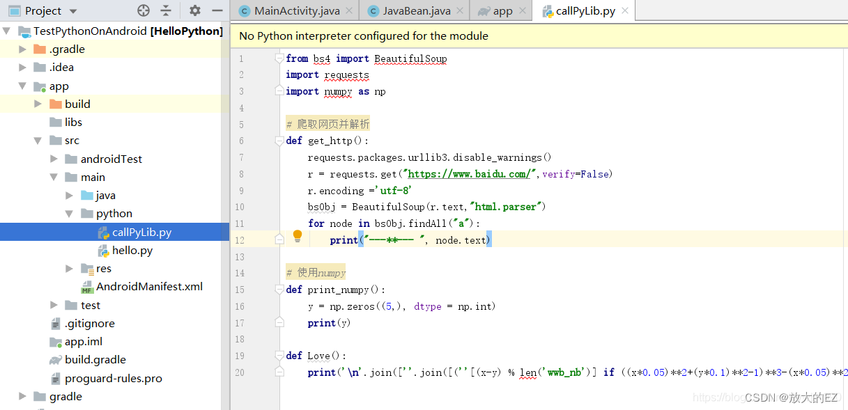 Python 学习笔记 —— 使用Chaquopy在AndroidStudio调用Python库_在android设备上运行android ...