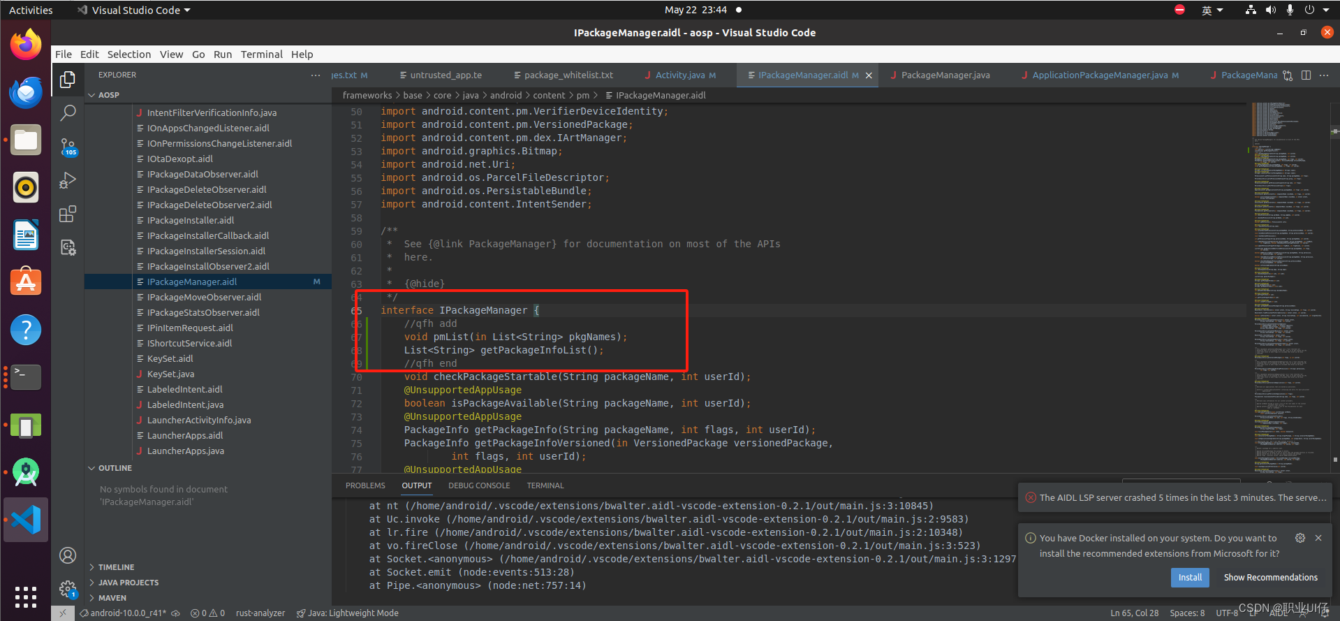 Android framework修改，禁止指定包名的apk安装到设备上(基于Android10.0.0-r41)_preparepackageli-CSDN博客