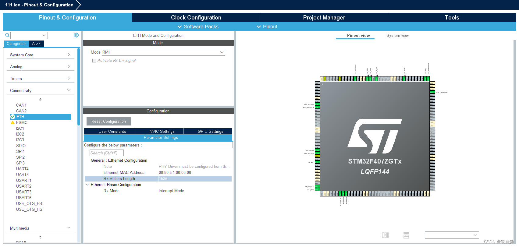 STMCUBEIDE STM32F407ZGT6 FREERTOS LWIP设置_正点原子 stm32f407 freertos lwip-CSDN博客