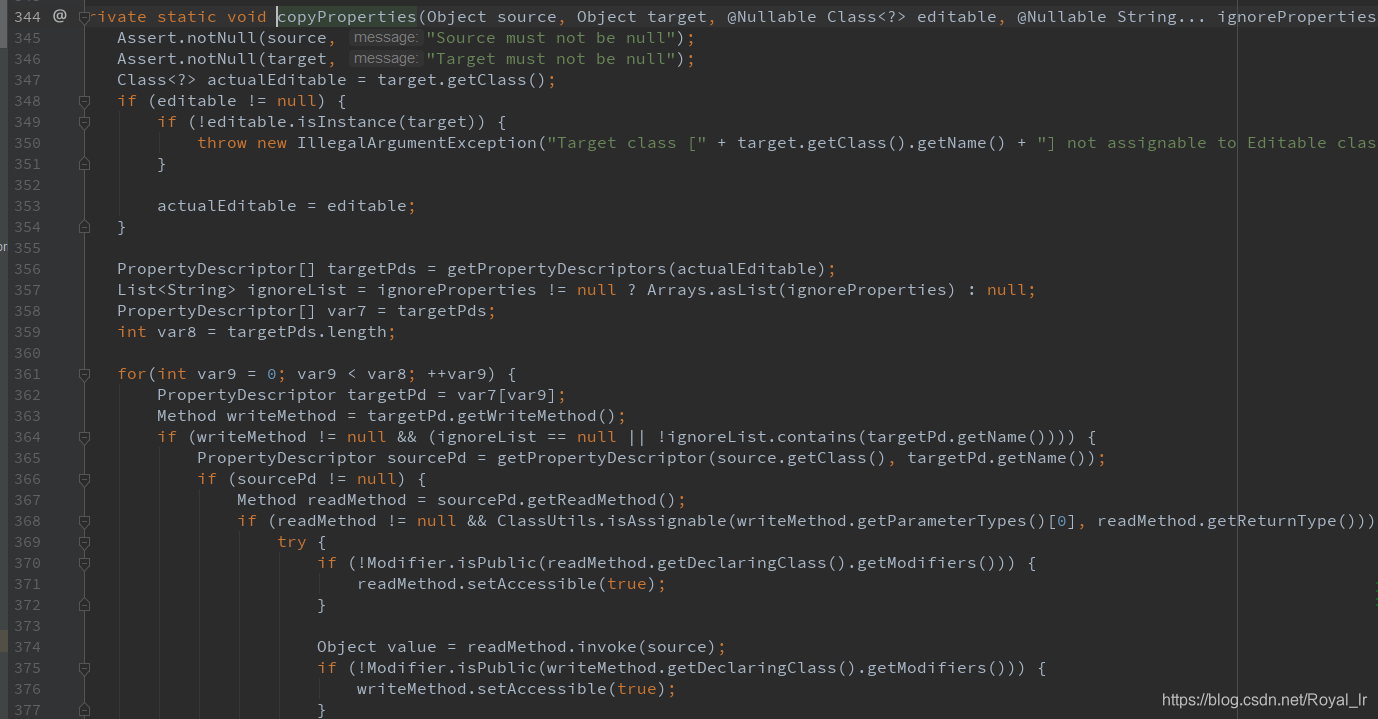 源码解析BeanUtils.copyProperties方法_java beanutils.copyproperties源码-CSDN博客