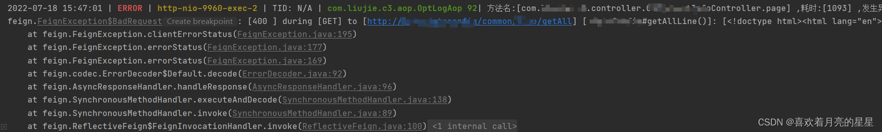 【Feign调用远程服务时报错解决办法】_feign.feignexception$badrequest: [400] during [get-CSDN博客