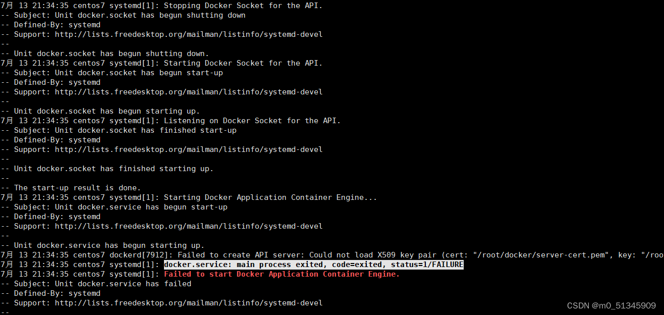 关于docker.service: main process exited, code=exited, status=1/FAILURE问题的解决-CSDN博客