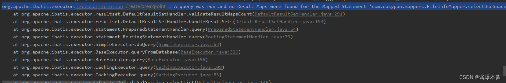 org.apache.ibatis.executor.ExecutorException: A query was run and no Result Maps were found 解决方法 ...